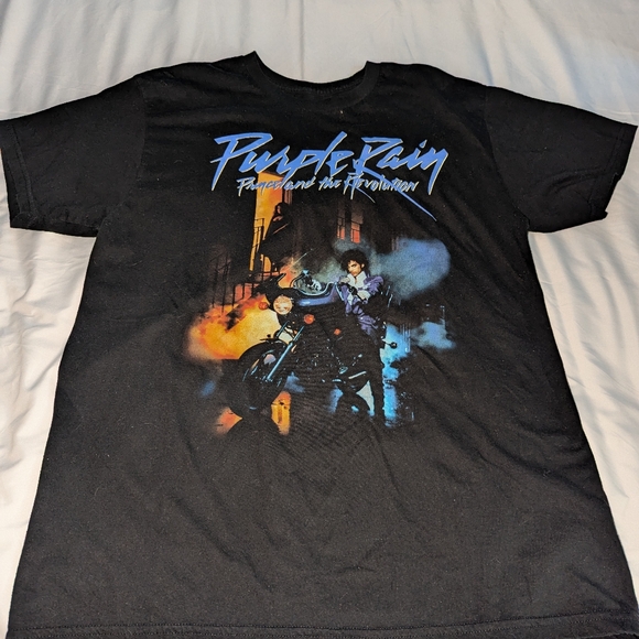 Prince | Shirts | Adult Large Prince Purple Rain Black Short Sleeve ...